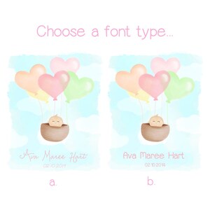 Baby Girl Nursery Print - Hot Air Balloon Nursery - Balloon Decal - Hot ...
