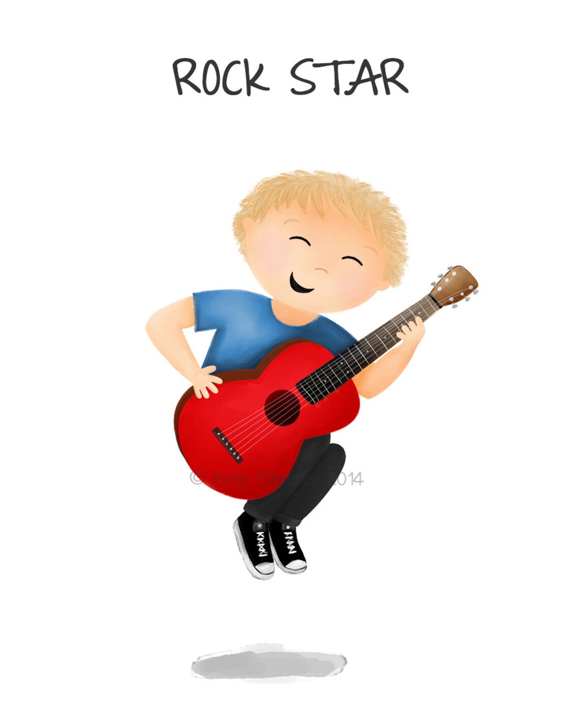 Little Rock Star - Rock Star Birthday - Guitar Art - Rock Star Baby ...