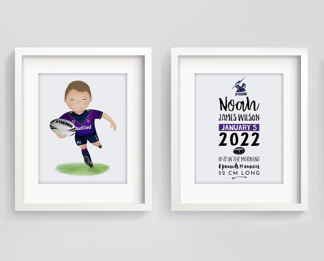 Custom Set of 2 Rugby Prints - Sports Nursery Prints - Rugby Theme Room ...