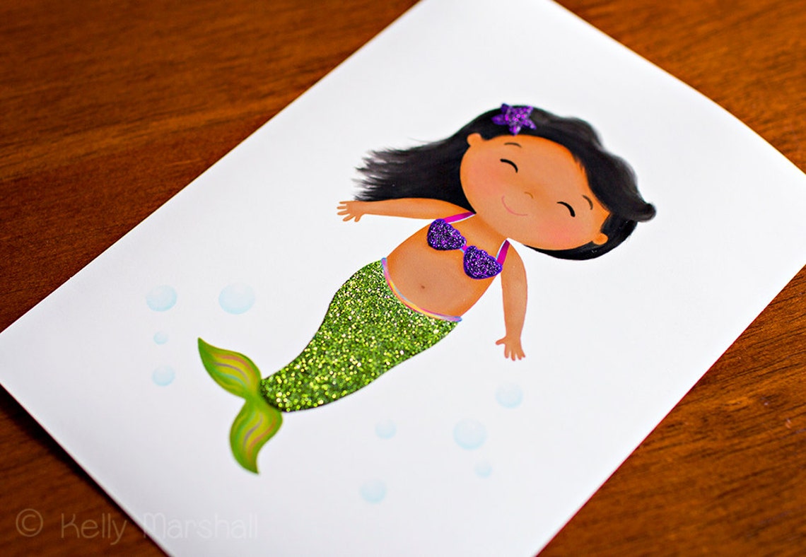 Little Mermaid Print - Mermaid Decor - Ocean Nursery - Bathroom Wall ...