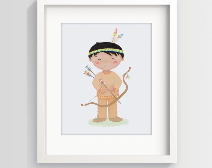 Native American Illustration Children's Illustration Kids Room Decor ...