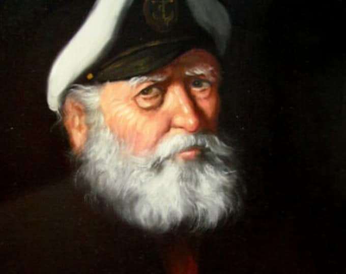 A Weathered Sea Captain Oil Painting Reproduction Print - Etsy