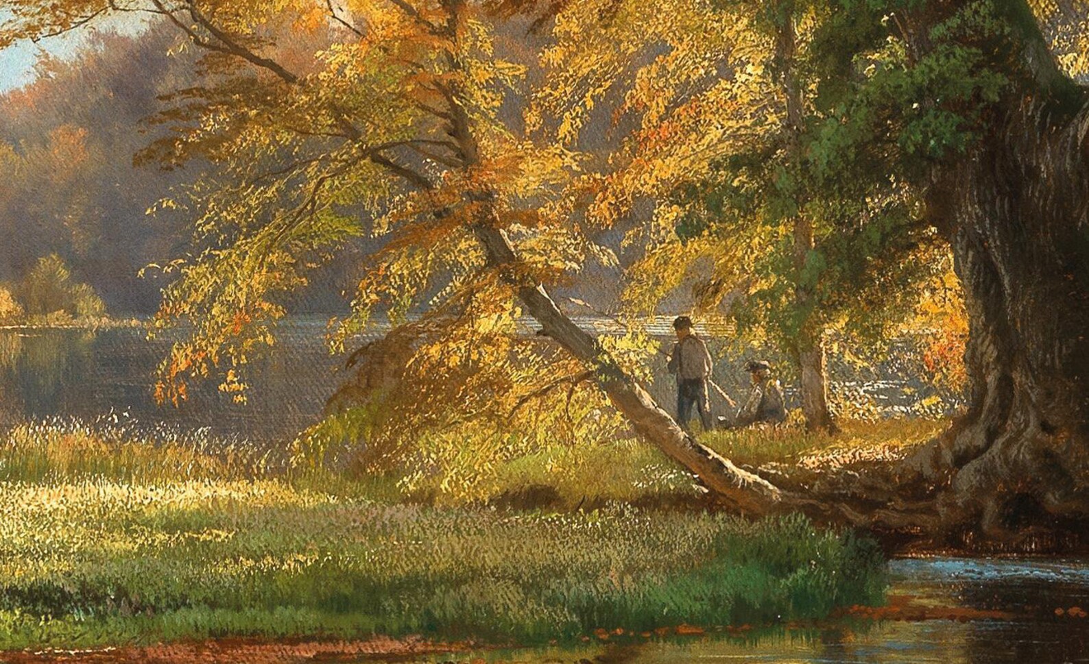 Fishermen at a Pond 1878 Landscape Painting Digital Download Art Print ...