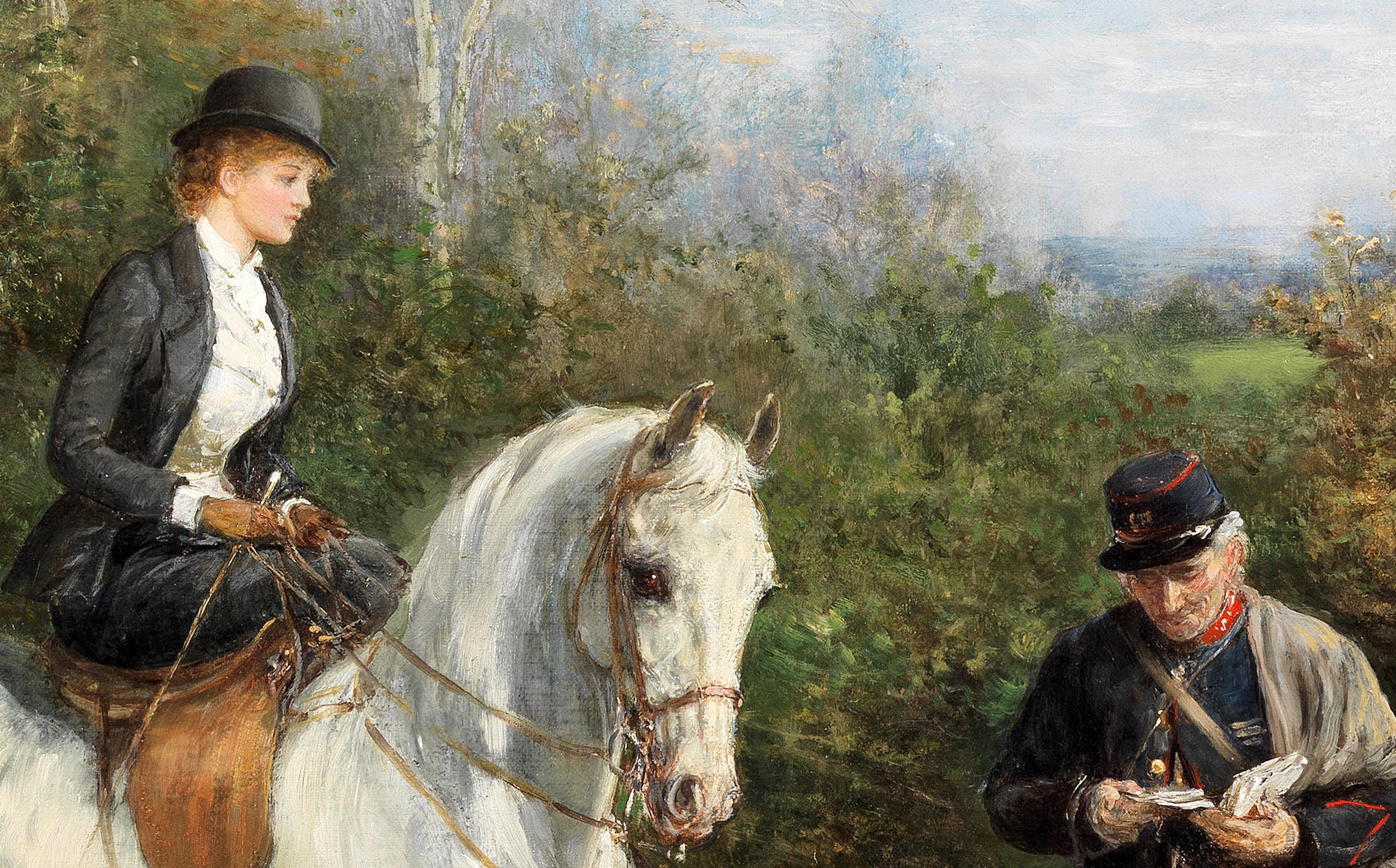 The Letter Carrier C1890s Victorian Painting by Heywood Hardy - Digital ...