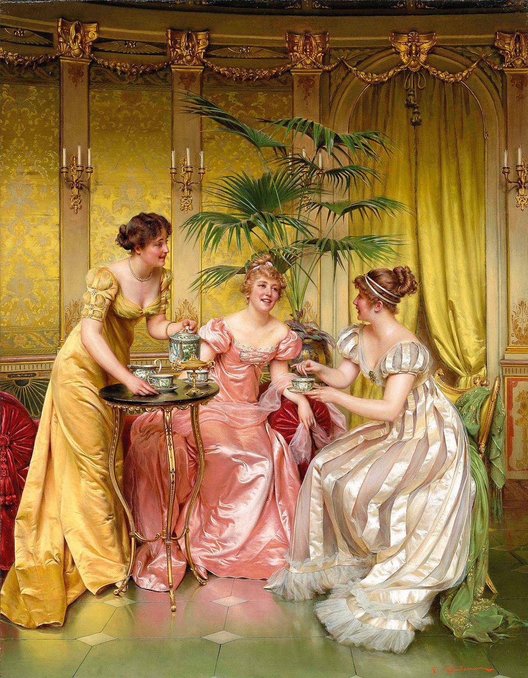 Afternoon Tea Party - French Painting of the Mid-1800s - Digital ...