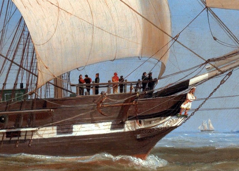 The English Merchant Ship "malabar" ( 1836 ) - 19th Century Nautical ...