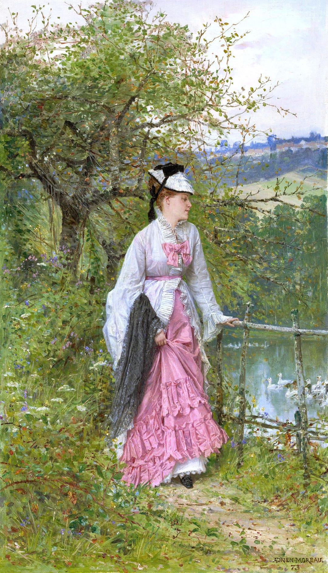 A Young Woman Contemplating - Victorian Painting - Auguste Toulmouche ...