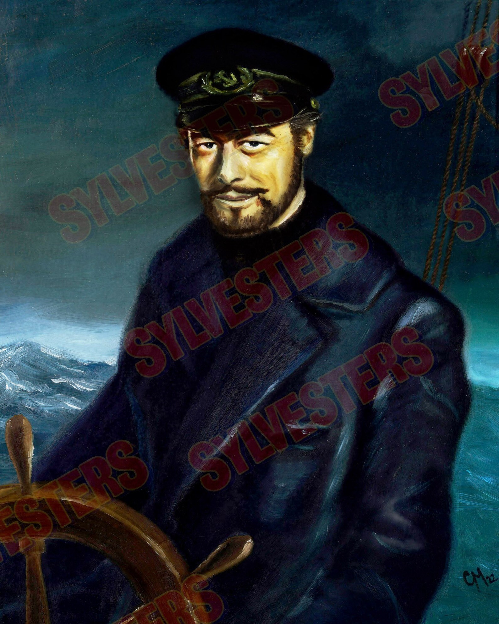 Portrait of Captain Gregg - Sea Captain Oil Painting Digital Download ...