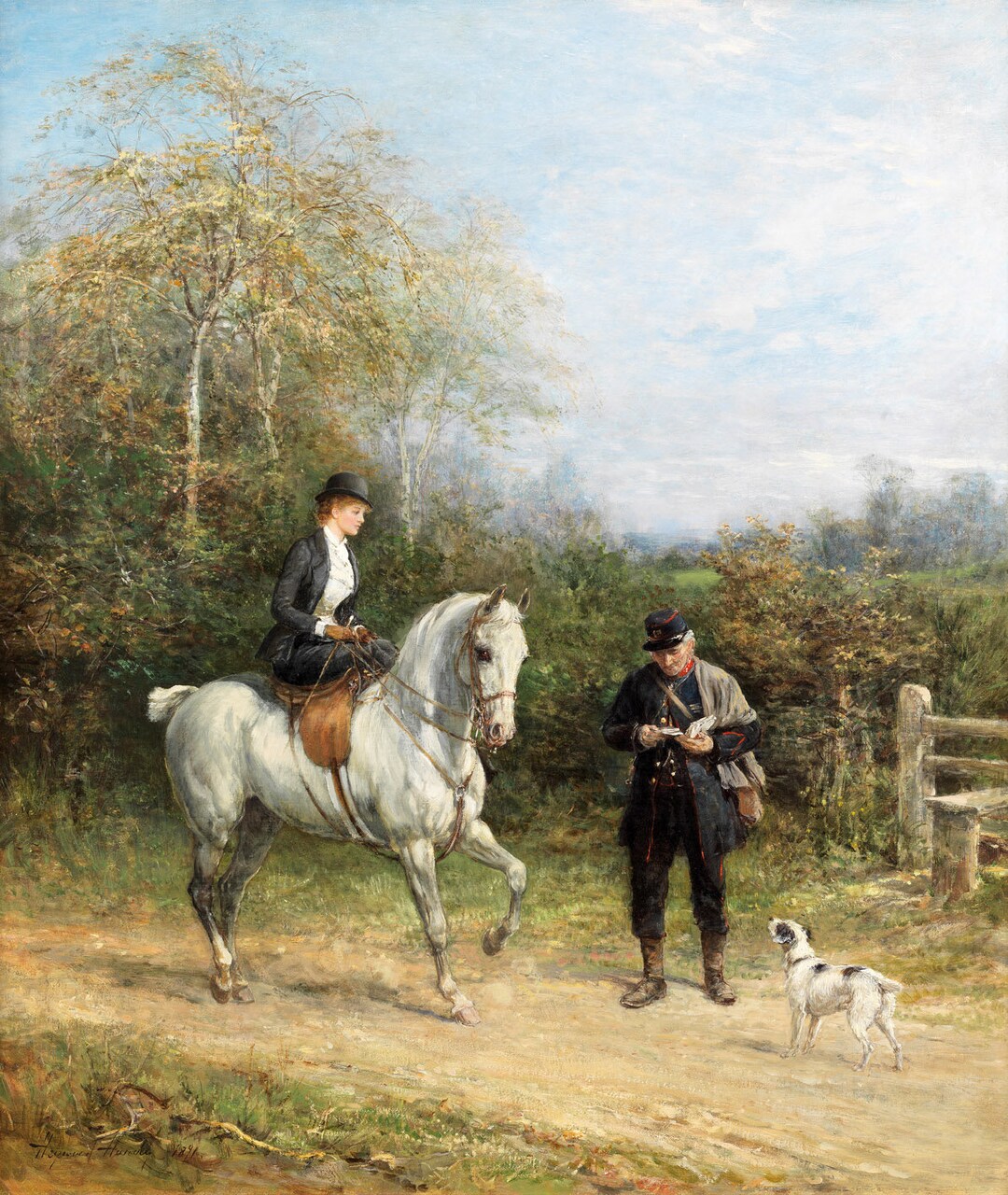 The Letter Carrier C1890s Victorian Painting by Heywood Hardy - Digital ...