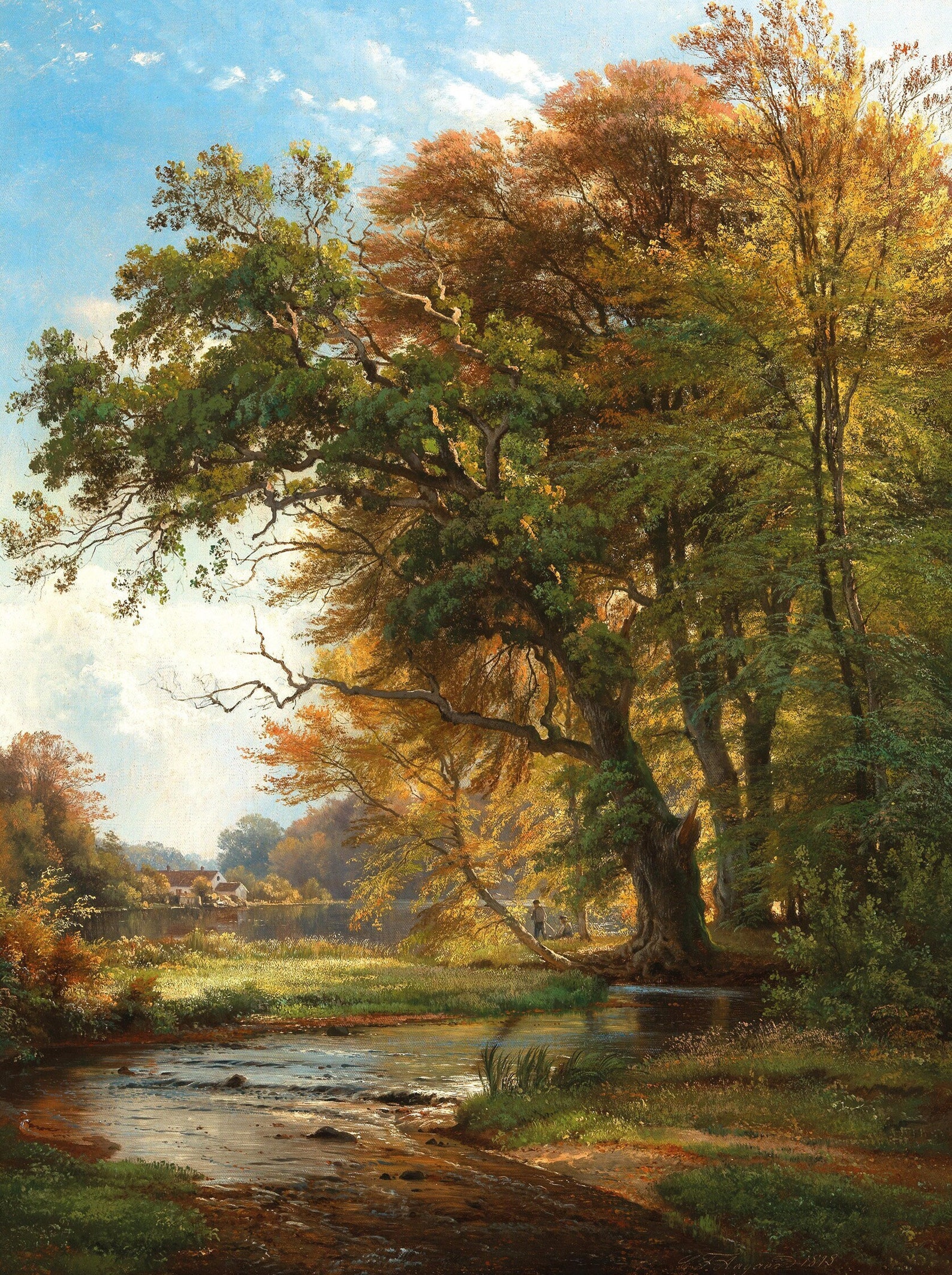 Fishermen at a Pond 1878 Landscape Painting Digital Download Art Print ...