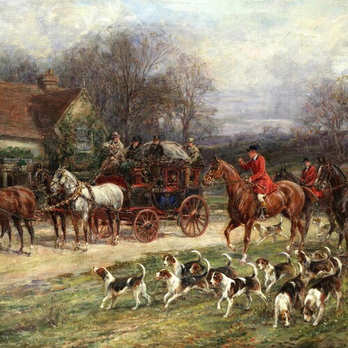 Off to the Hunt C1880s Victorian Fox Hunt Painting by Heywood - Etsy