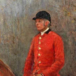 The Huntsman 1888 Victorian Painting - Fox Hunter Portrait by Heywood ...