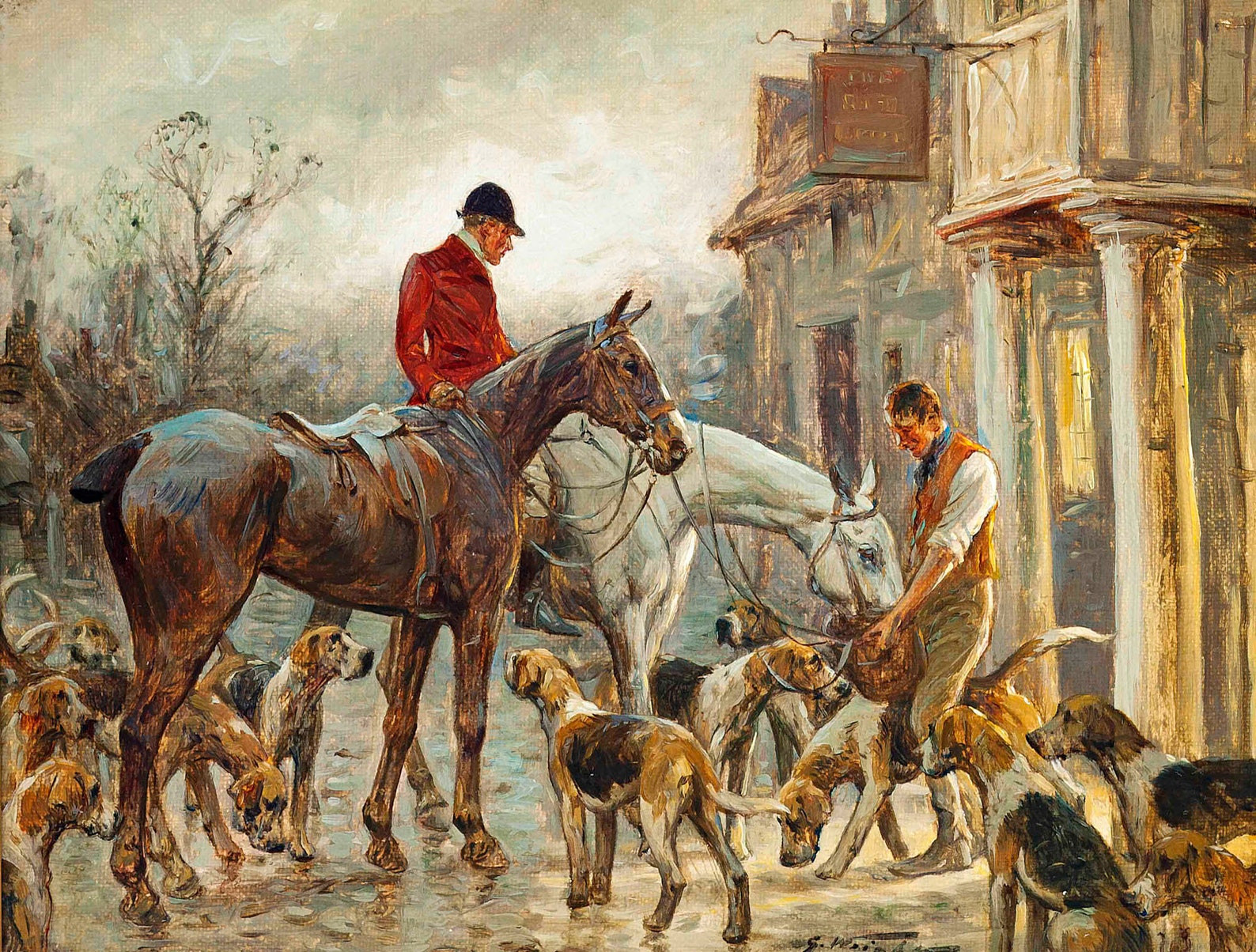 After the Hunt - Fox Hunting Painting - George Wright - Digital ...