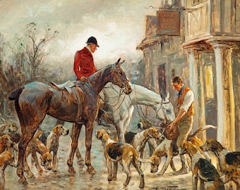 The End of a Good Day Fox Hunting Painting George Wright - Etsy