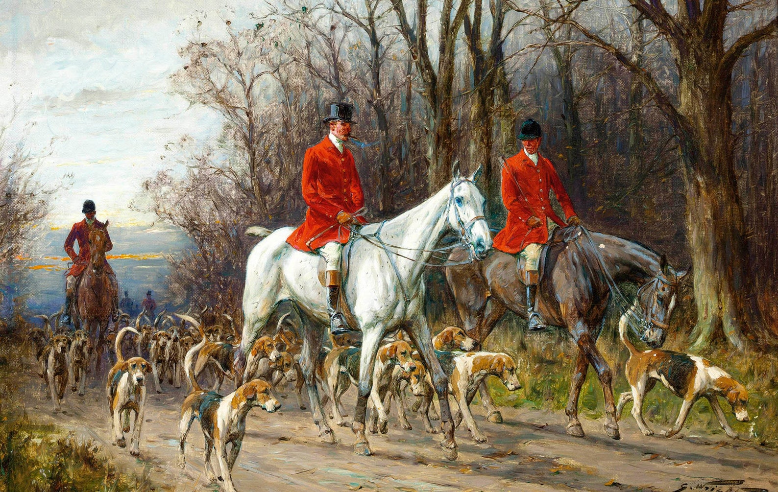 The End of a Good Day - Fox Hunting Painting - George Wright - Digital ...