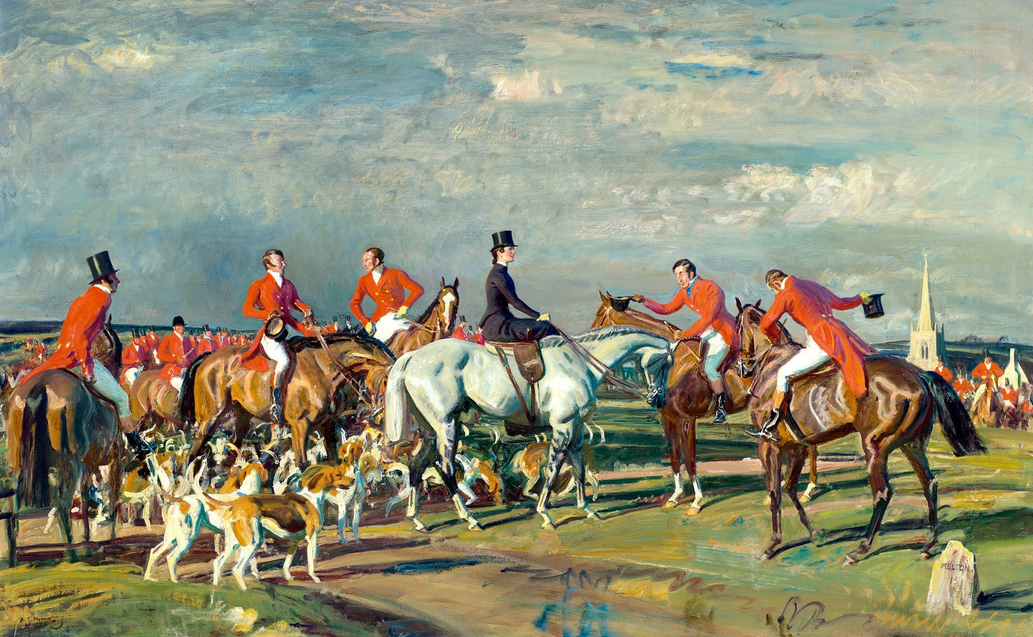 The Lady at the Hunt 1930s Fox Hunting Painting Sir Alfred - Etsy