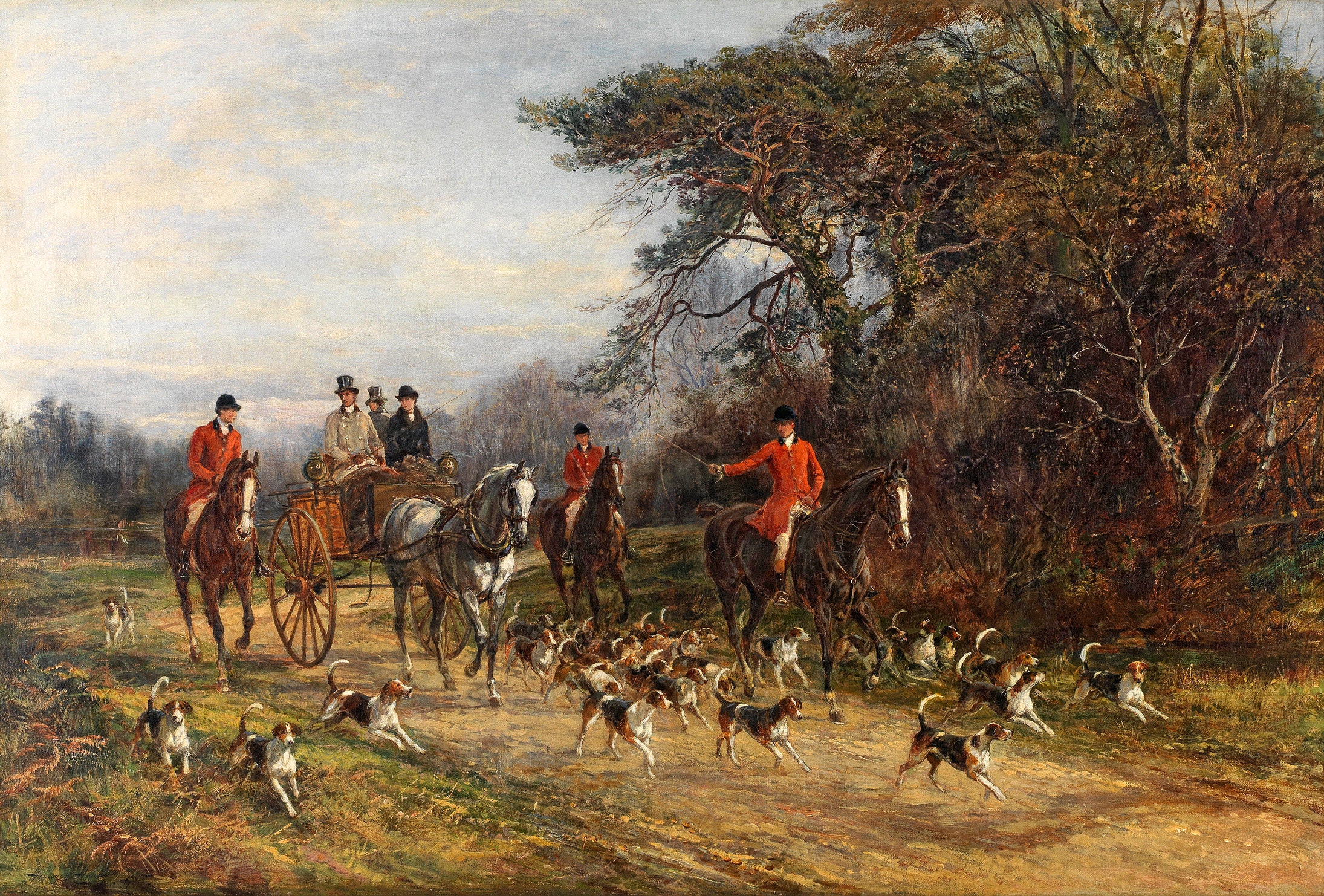Returning From the Meet - Victorian Fox Hunt Painting - Heywood Hardy ...