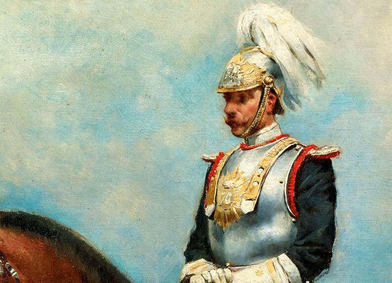 An Officer of the Cavalry Victorian Military Painting - Etsy