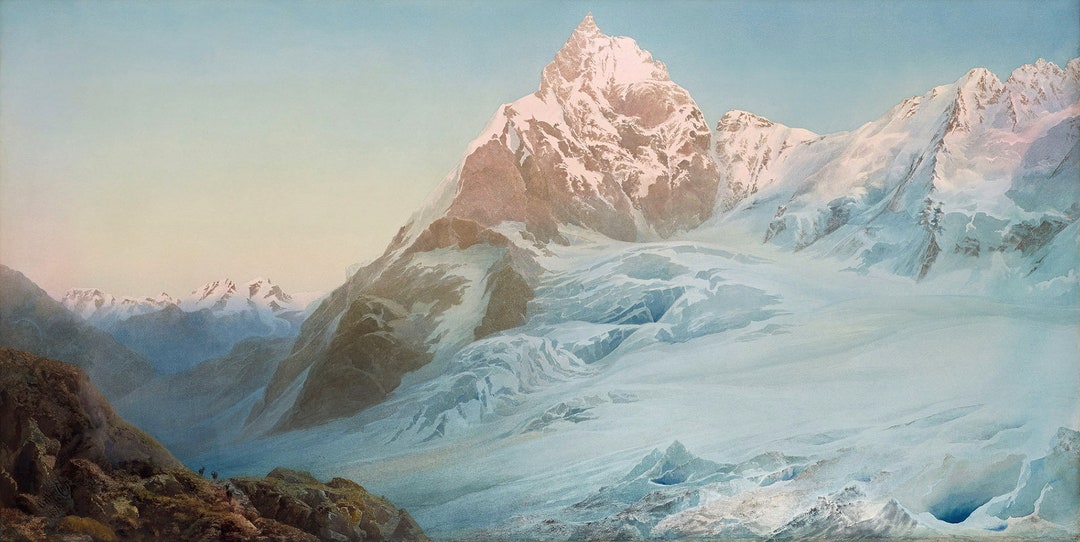 The Matterhorn - Swiss Alps - Victorian 19th Century Alpine Landscape ...