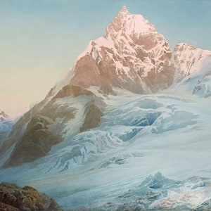 The Matterhorn - Swiss Alps - Victorian 19th Century Alpine Landscape ...