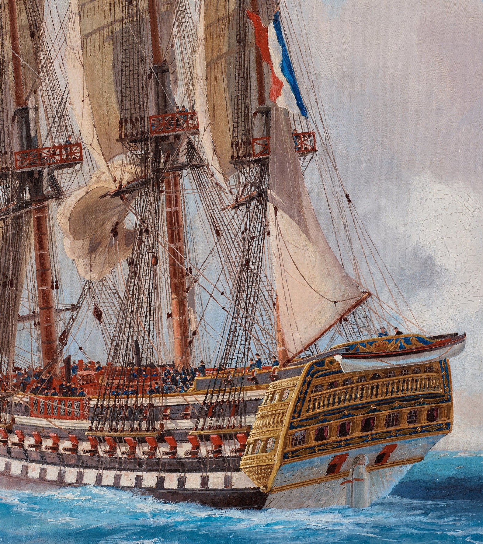 French Ship of the Line at Sail 1903 Jacob Hägg Nautical - Etsy