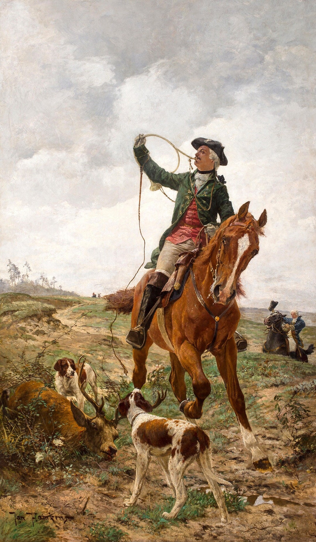 The Stag Hunt - Late Victorian Hunting Painting - Dutch - Digital ...