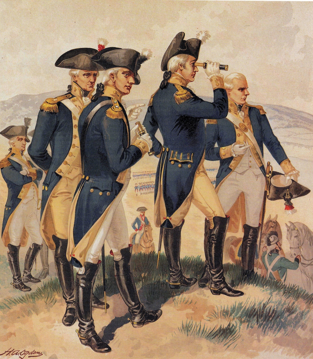 Commander in Chief and Staff US Army 1799-1802 Reproduction Art Print H ...