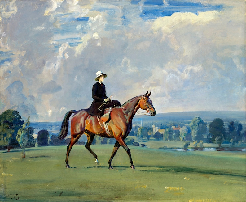 Lady Astor on Horseback 1920 Riding Painting Sir Alfred - Etsy