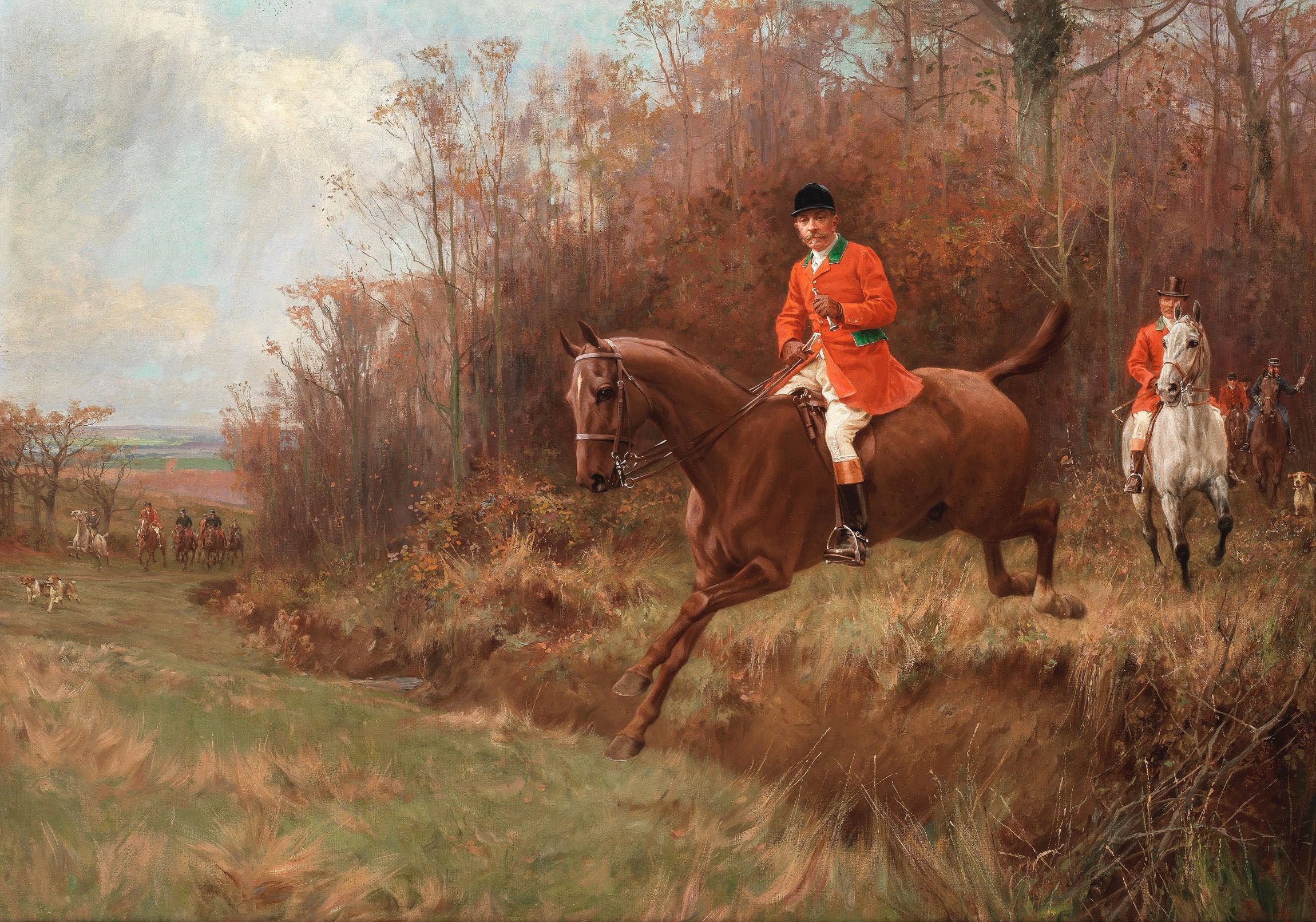 The Fox Hunt C1880s Victorian Fox Hunt Painting Thomas Blinks Digital ...