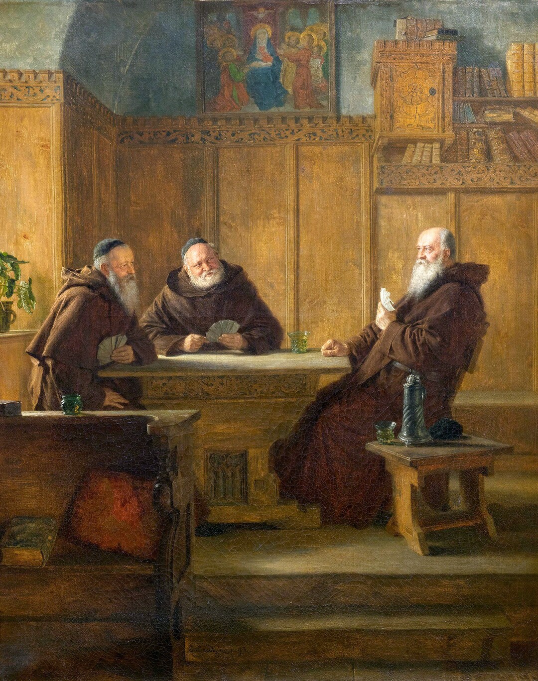 The Card Game ( 1892 ) - 19th Century German Painting Art - Digital ...