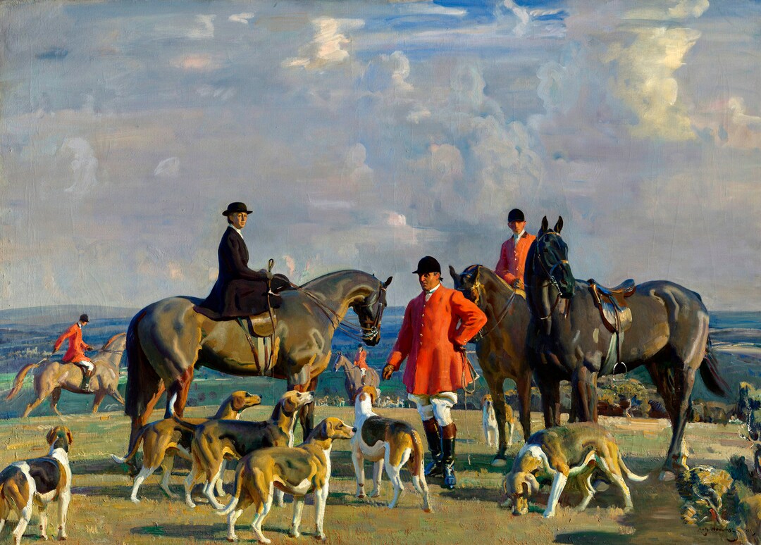 The Master of the Foxhounds - 1920s Fox Hunting Painting - Sir Alfred ...