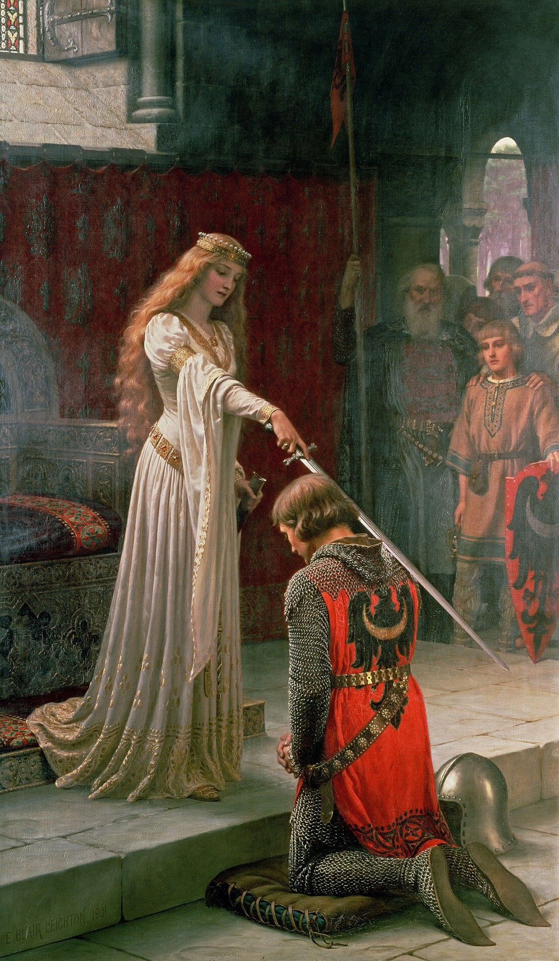 The Accolade by Edmund Blair Leighton 1900 Victorian Painting ...
