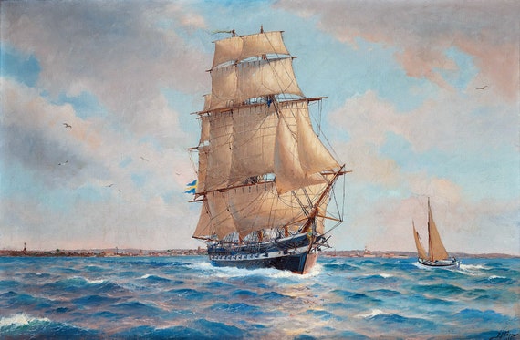 The Ship Norrköping off the Coast of Karlskrona Vintage - Etsy