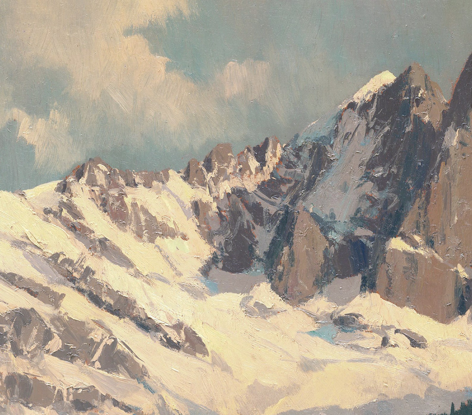 L'aiguille Du Dru Alps - French Alps - 20th Century Alpine Landscape ...