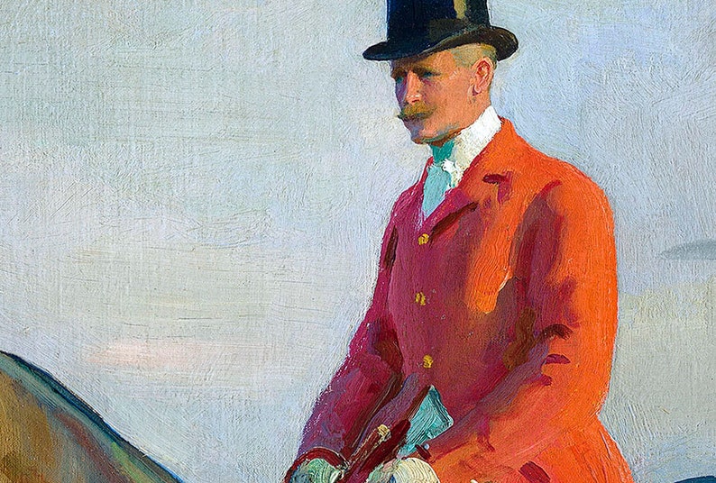 The Hunter on the Hunter - 1930s Fox Hunting Painting - Sir Alfred ...