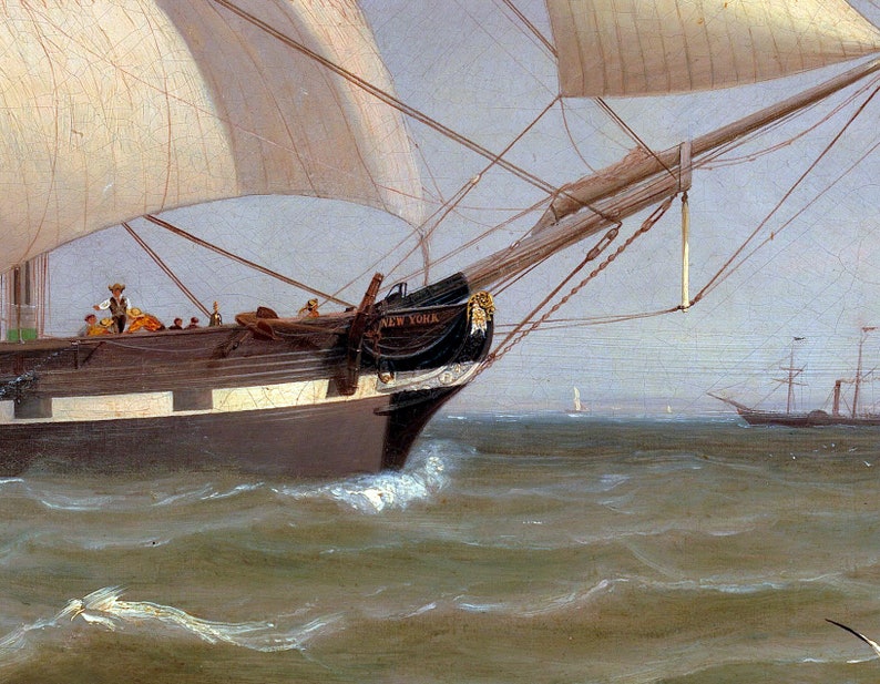 The Black Ball Line Packet Ship 'new York' ( 1836 ) - 19th Century ...
