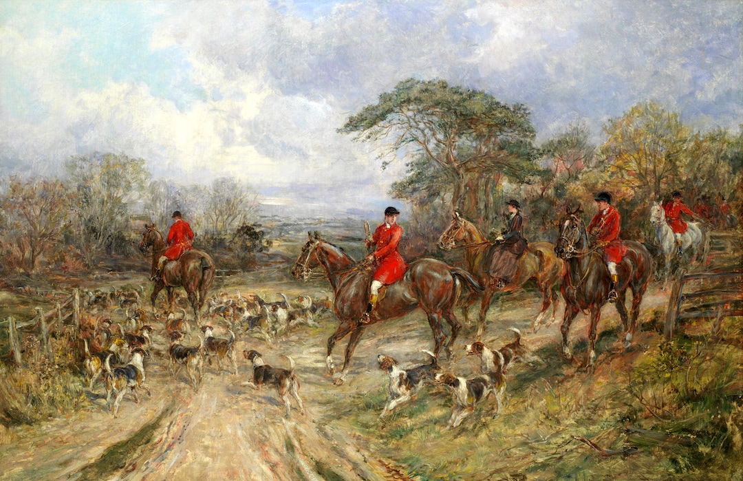 On the Hunter's Meet - Victorian Fox Hunt Painting - Heywood Hardy ...