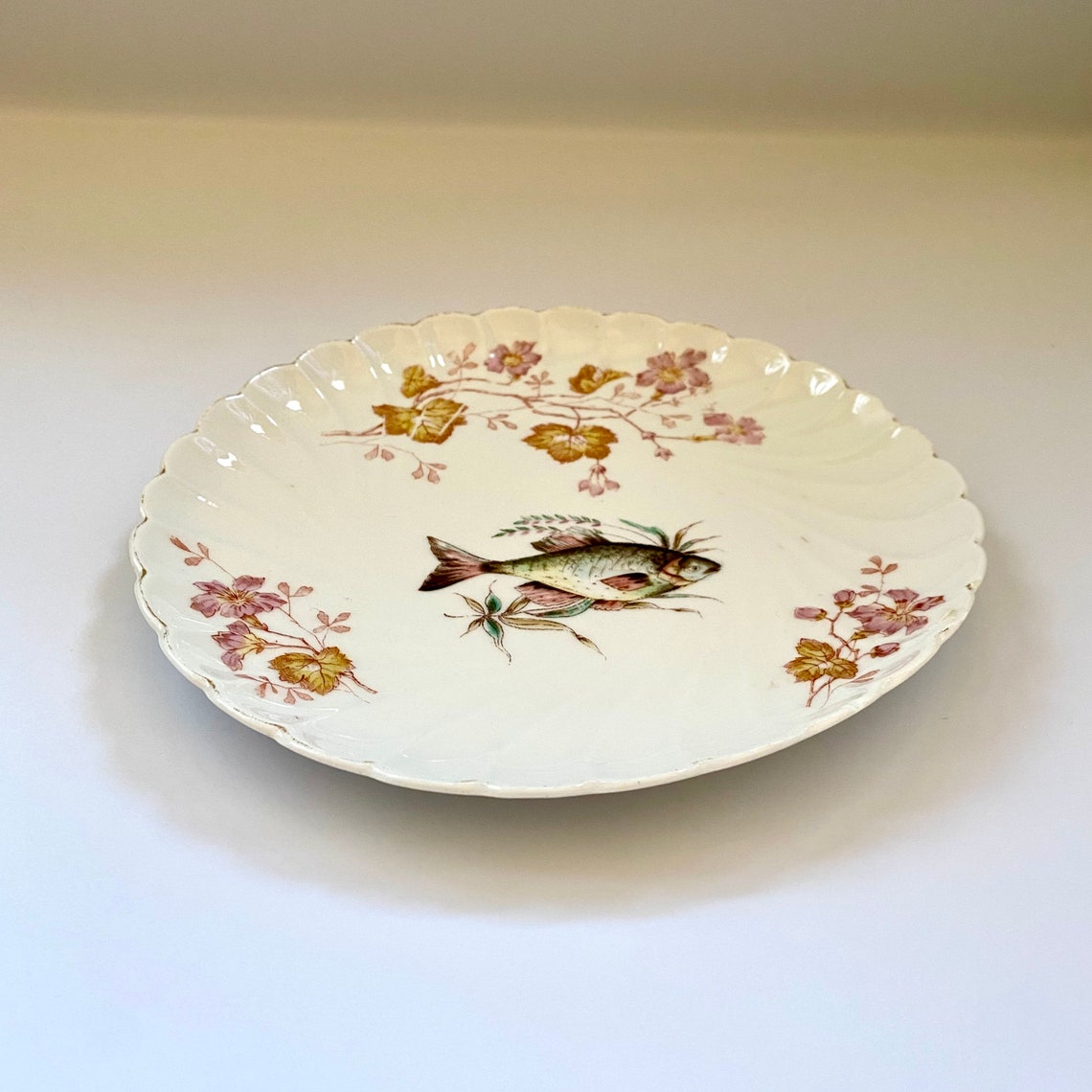 Antique Fish Plate Multicolored Porcelain Plate Antique | Etsy