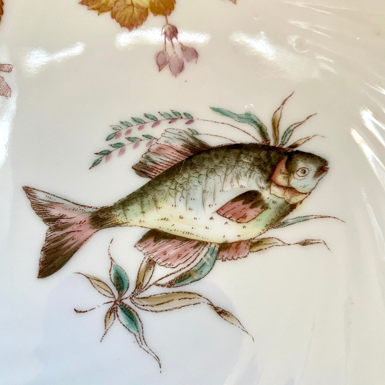 Antique Fish Plate Multicolored Porcelain Plate Antique | Etsy