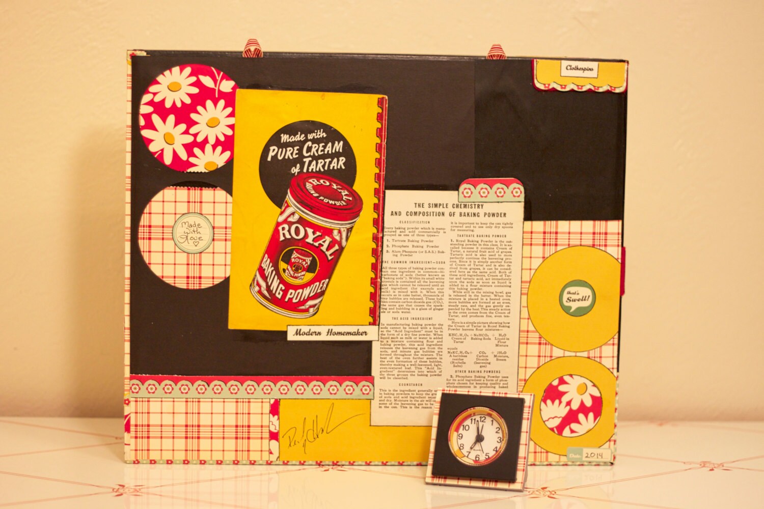 Domestic Goddess #3 Vintage Look Kitchen Art Shadow Box in Yellow, Red ...