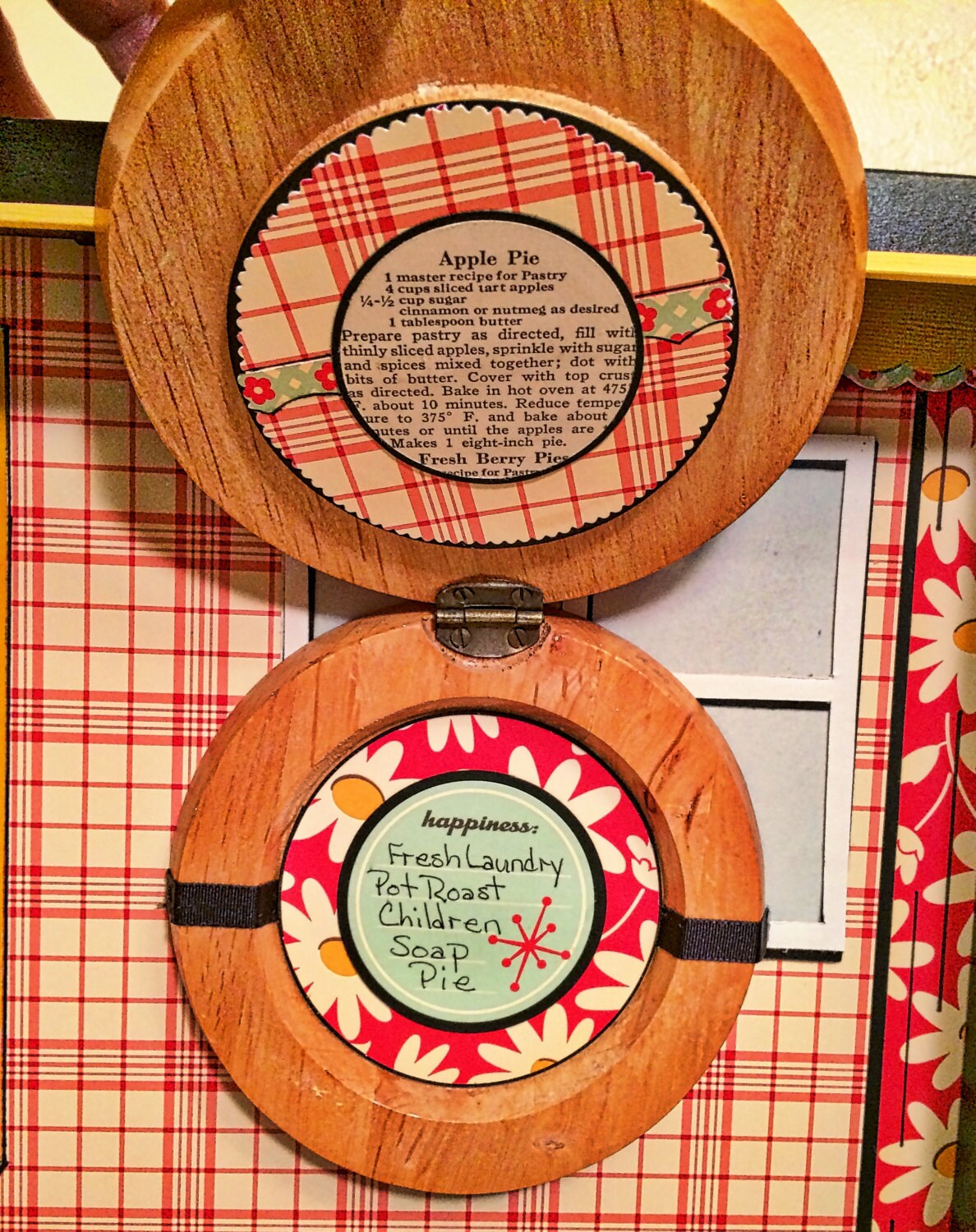 Domestic Goddess #3 Vintage Look Kitchen Art Shadow Box in Yellow, Red ...