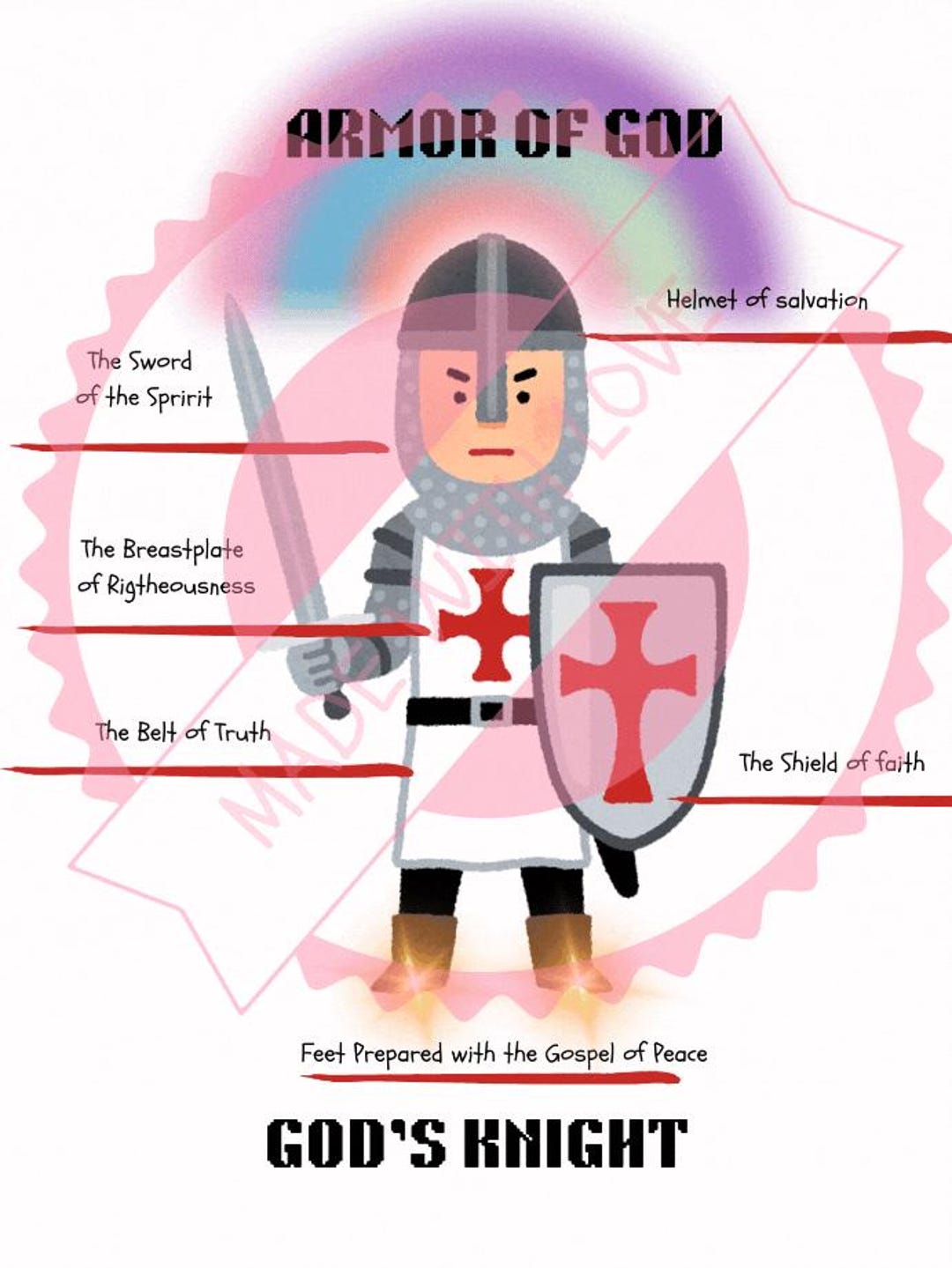 Armor of God - Gods Knight PDF Digital 18x24 Poster Download - Etsy ...