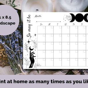 Monthly Witch Planner | Blank Monthly Printable Calendar | Witches ...