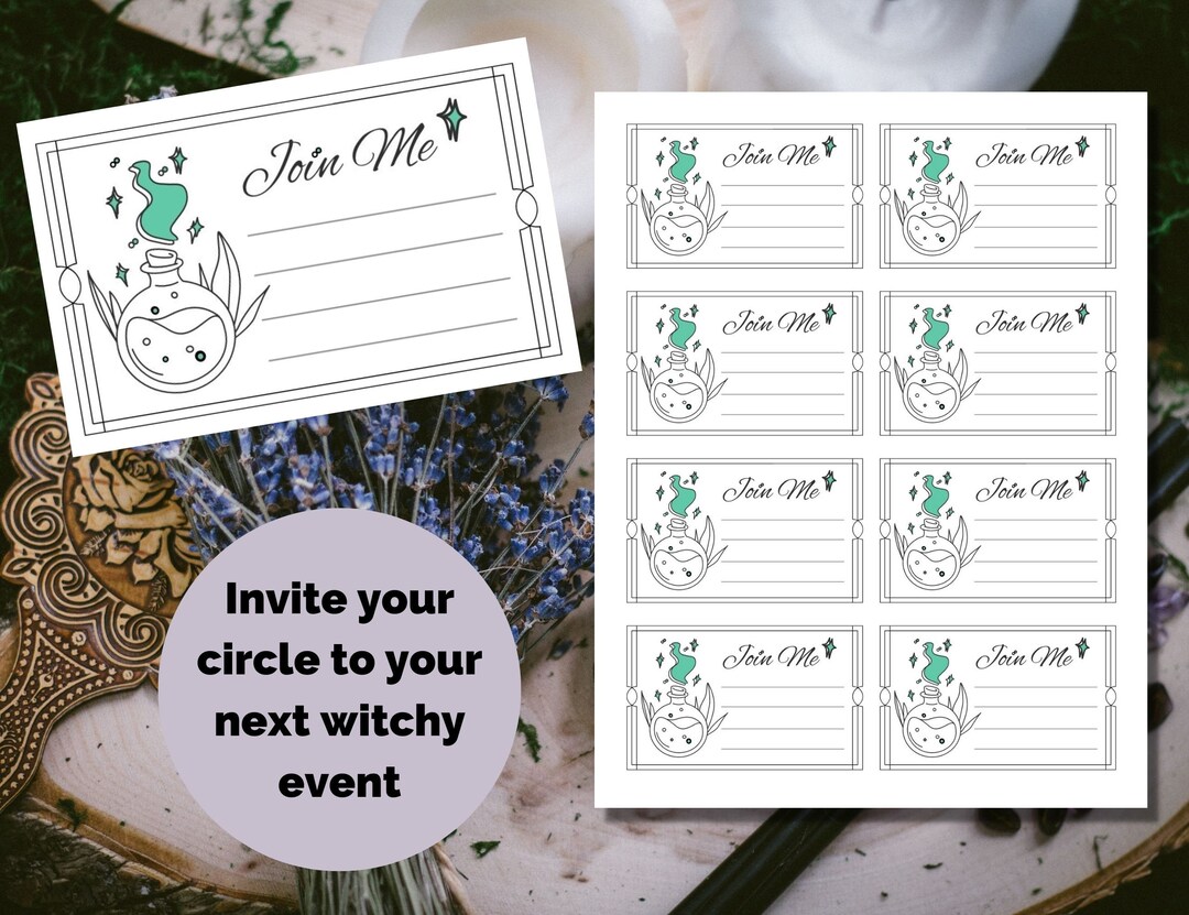 Spell Jar Invitation | Witch Party | Witches Night Out | Blank Digital ...
