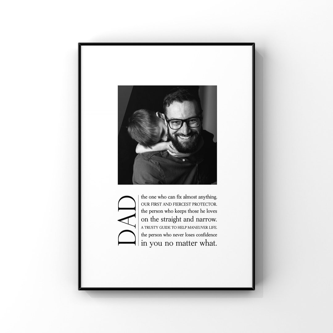 Custom Dad Definition,dad Photo Print,custom Print,personalized Gift ...