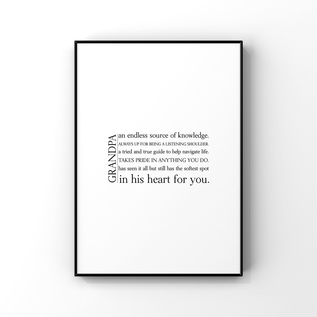 Grandpa Definition,grandpa Definition Print,definition Print,gift for ...