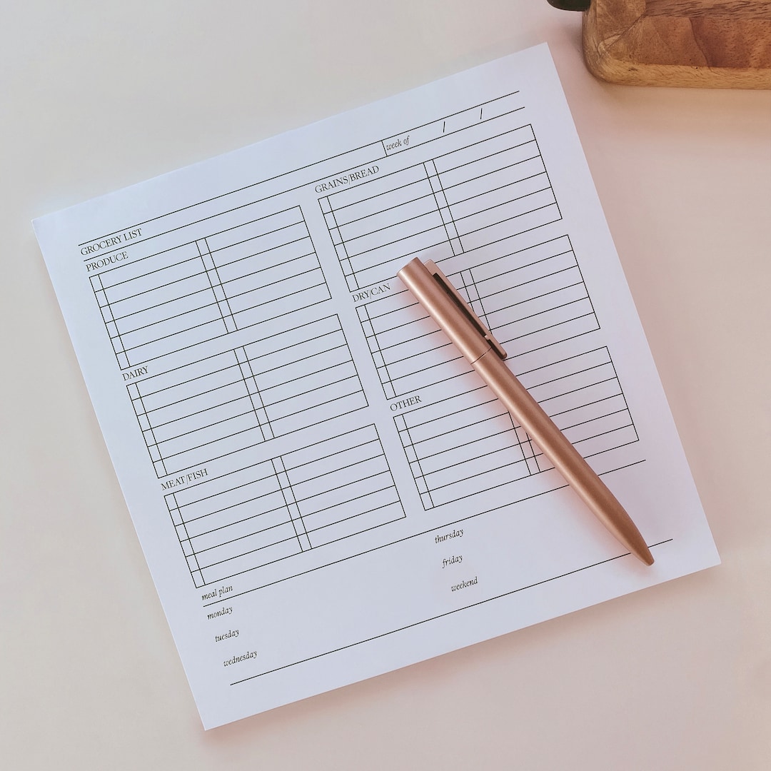 Grocery List Notepad,notepad,grocery List,memo Pad,list Pad,meal Plan ...