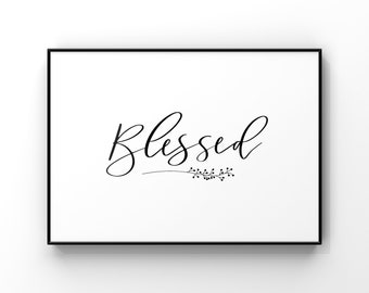 Thankful Grateful and Blessed Wall Art Print - Etsy