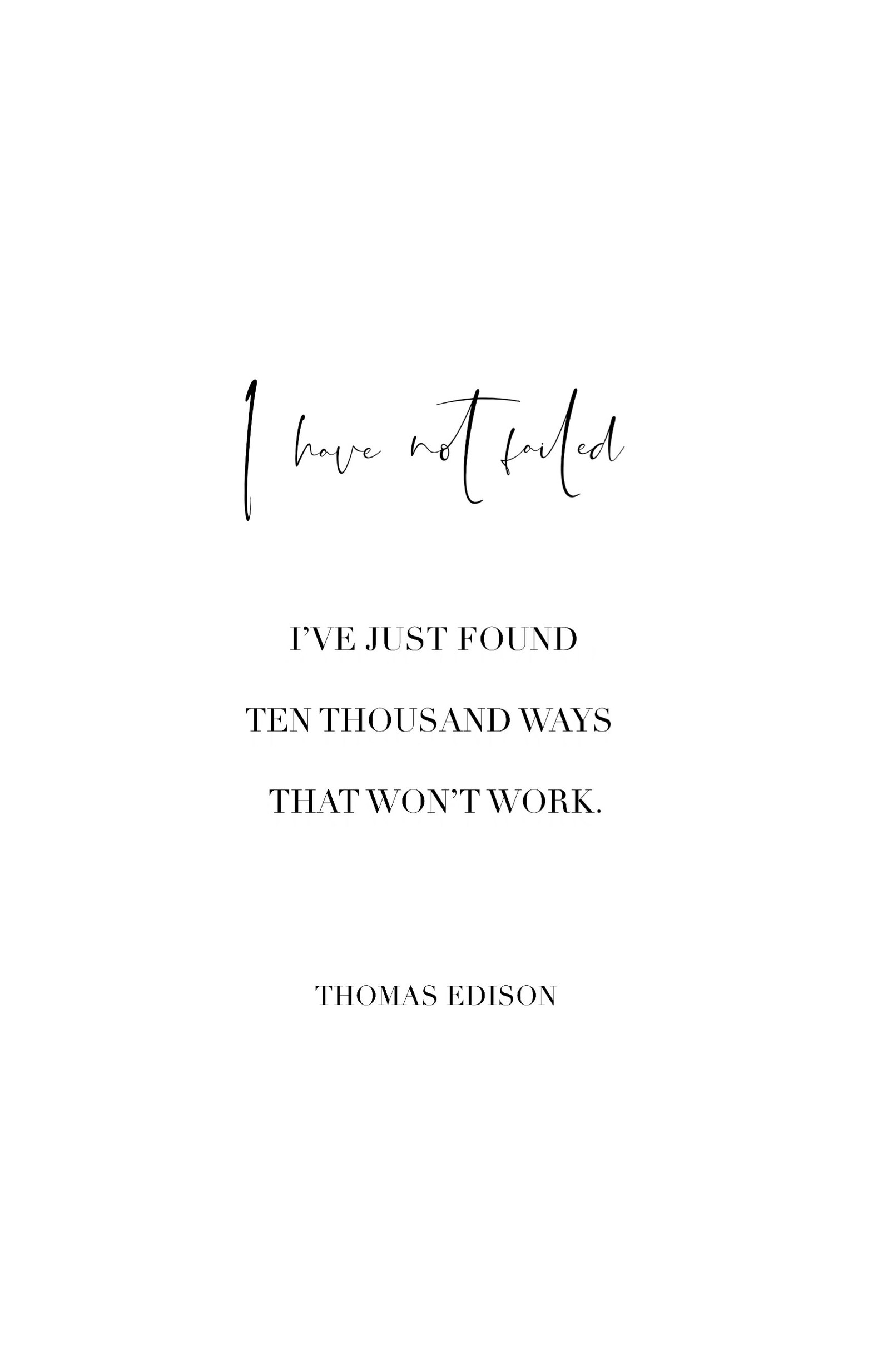 Thomas Edison Quote Thomas Edison Quote Print Inspirational | Etsy