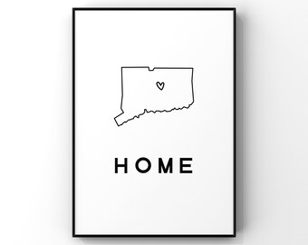 Connecticut Watercolor Print CN Home Decor CN Art Print East Coast Home ...